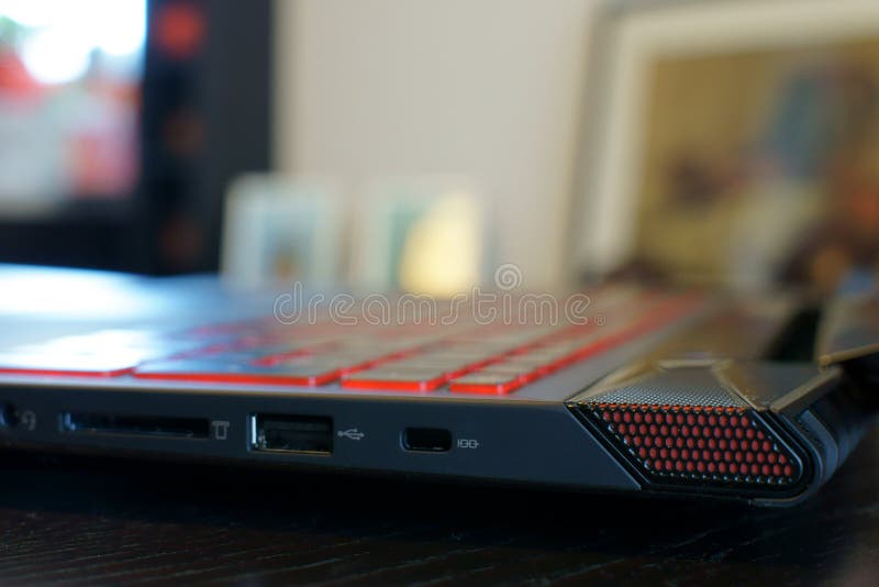 Gaming Laptop close-up stock image. Image of communication - 61753699