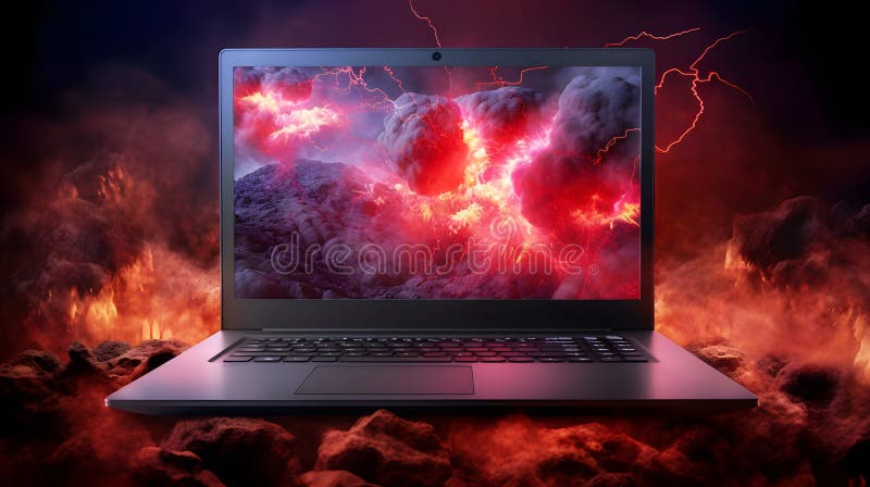 Gaming Laptop 3d Explosive Effects Virtual Reality Ai Generated Stock ...