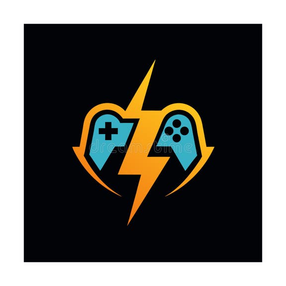 Gaming Logo with Lightning Game Controller Design Stock Illustration ...