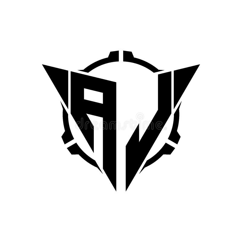 Gaming Logo Triangle with Scope Tactical Style Stock Vector ...