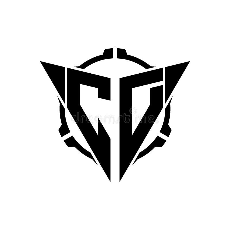 Gaming Logo Triangle with Scope Tactical Style Stock Vector ...