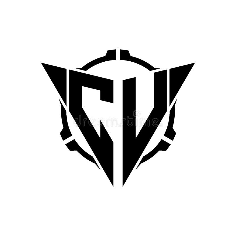 Gaming Logo Triangle with Scope Tactical Style Stock Vector ...