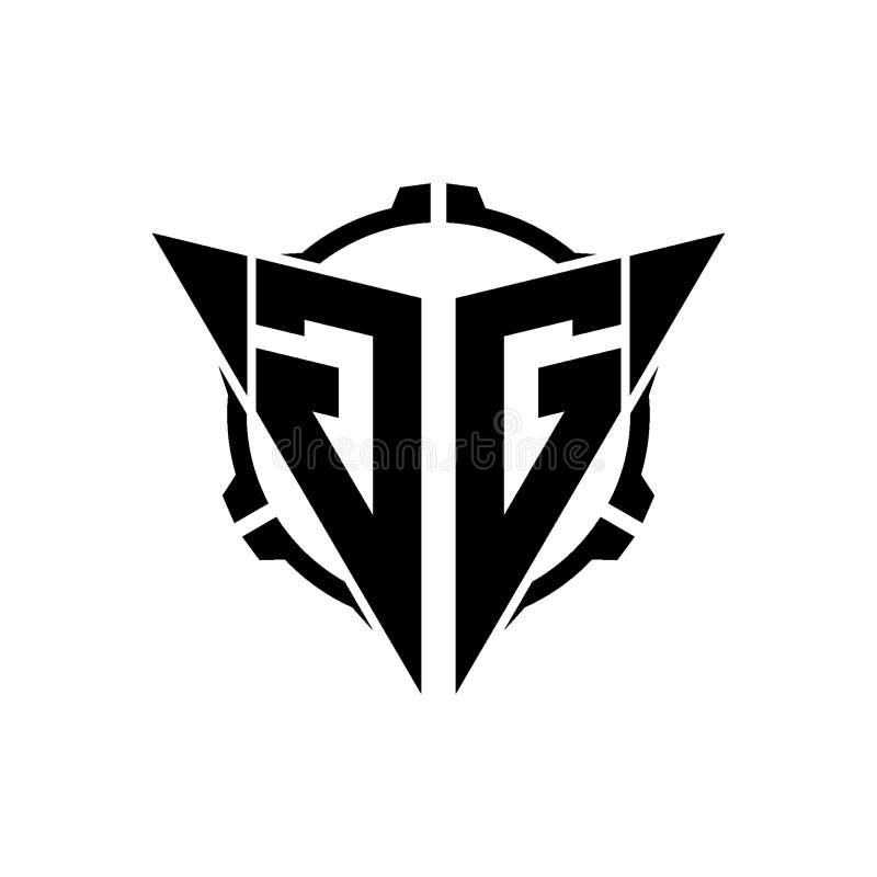 Gaming Logo Triangle with Scope Tactical Style Stock Vector ...