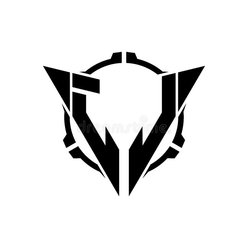 Gaming Logo Triangle with Scope Tactical Style Stock Vector ...