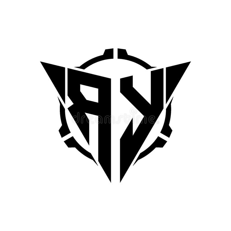 Gaming Logo Triangle with Scope Tactical Style Stock Vector ...