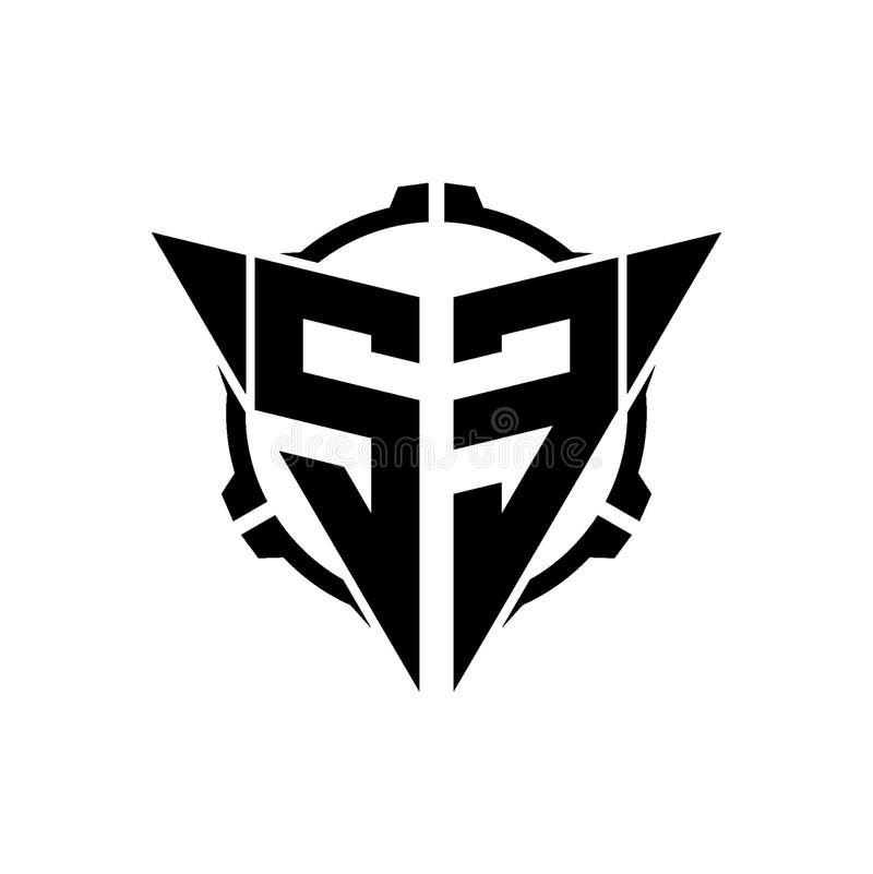 Gaming Logo Triangle with Scope Tactical Style Stock Vector ...