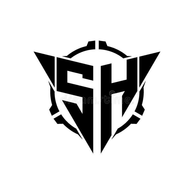 Gaming Logo Triangle with Scope Tactical Style Stock Vector ...