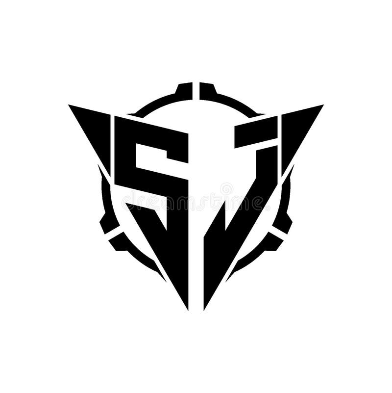 Gaming Logo Triangle with Scope Tactical Style Stock Vector ...