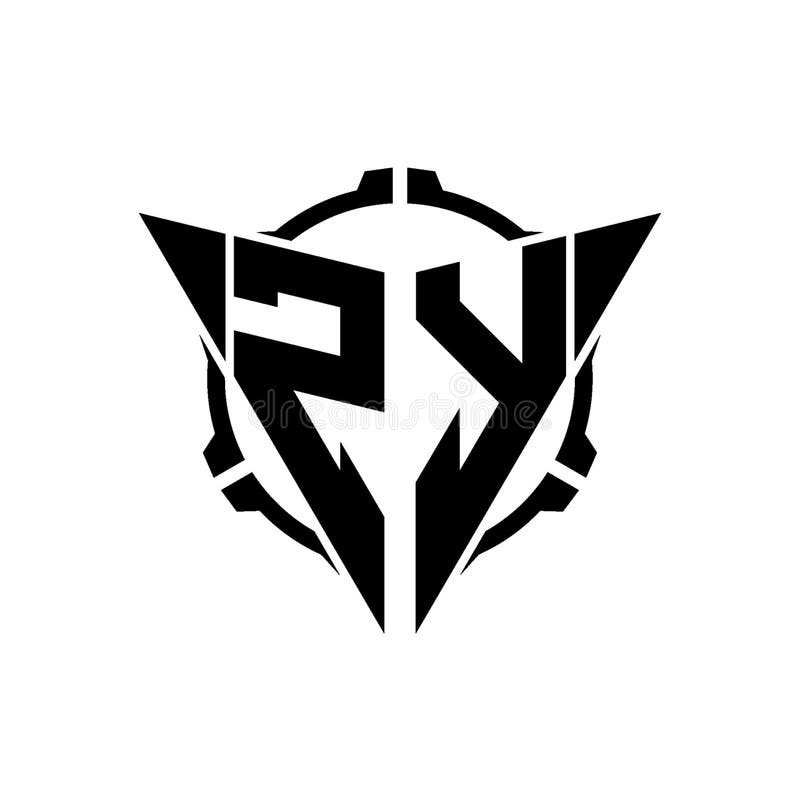 Gaming Logo Triangle with Scope Tactical Style Stock Illustration ...