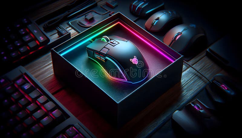 Gaming Mouse Box, Ai-generated Image Stock Illustration - Illustration ...
