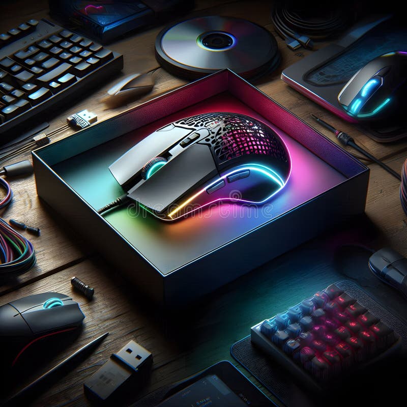 Gaming Mouse Box, Ai-generated Image Stock Illustration - Illustration ...