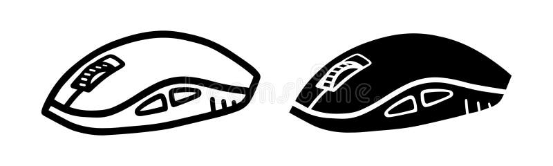 Gaming Mouse Cartoon Doodle, Vector. Stock Vector - Illustration of ...