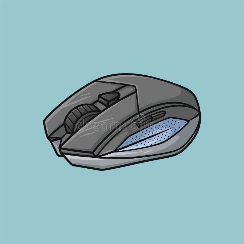 Gaming Mouse Dark Grey Cartoon Vector Stock Vector - Illustration of ...
