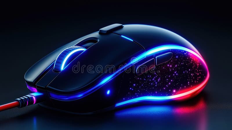 Gaming Mouse with Glowing Lights and Sleek Design for Gamers Stock ...