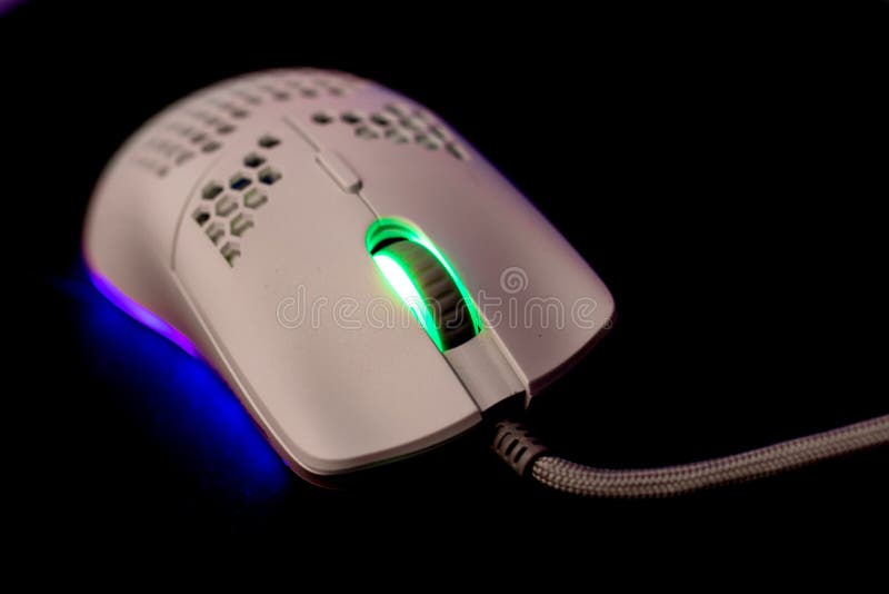 Gaming Mouse with LED Lights Stock Photo - Image of cable, light: 212805282