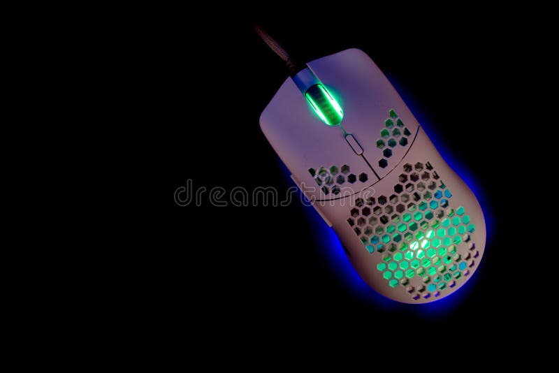 Gaming Mouse with LED Lights Stock Photo - Image of cable, light: 212805282