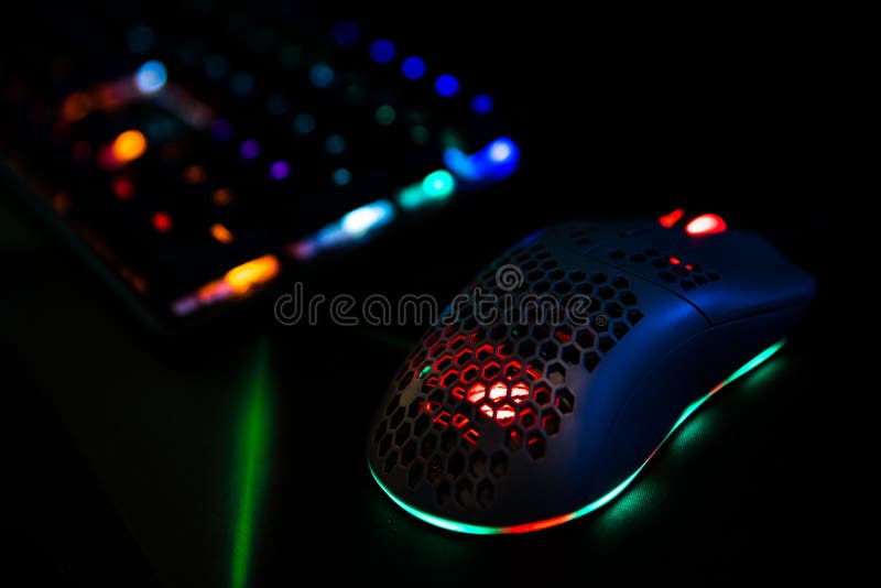 Gaming Mouse and RGB Led Lights Stock Image - Image of control ...