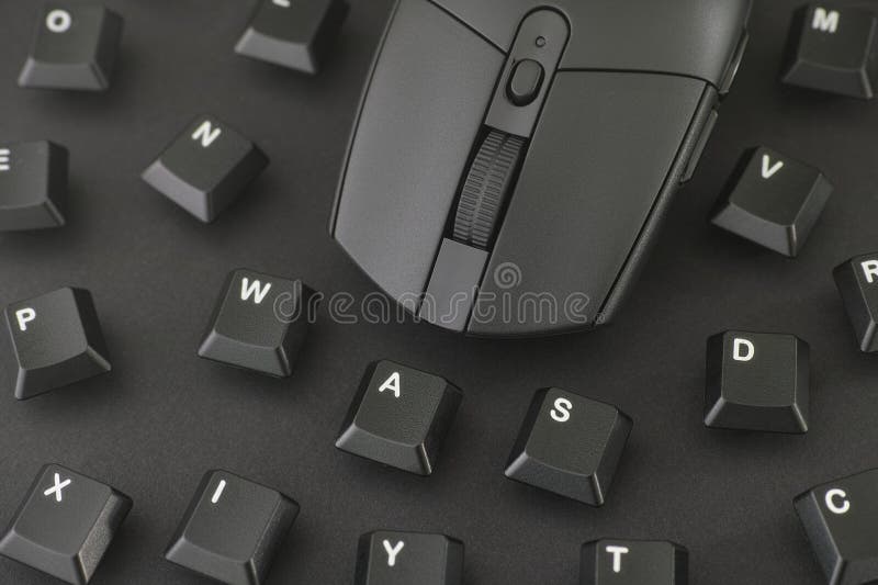 A Gaming Mouse Surrounded by Computer Keys Stock Photo - Image of ...