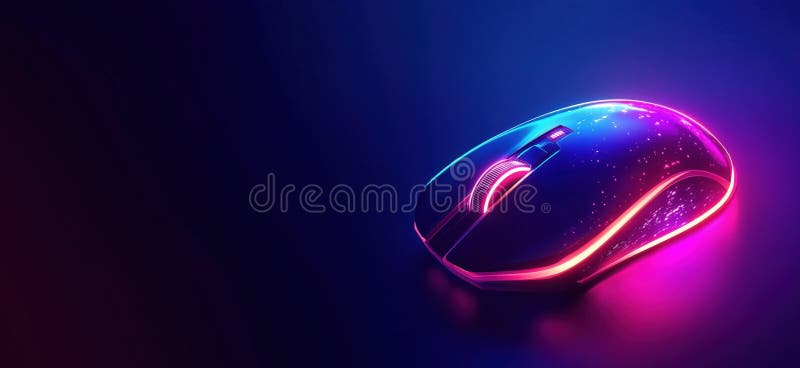 Gaming Mouse with Vibrant Neon Lights and Sleek Design, Showcasing ...