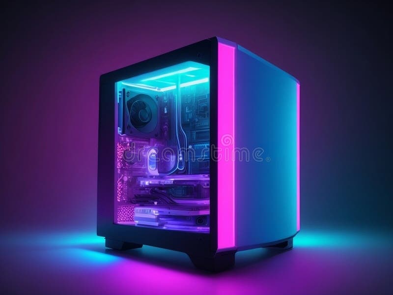 Gaming Pc Computer Cabinet with Cooling Fan and RGB LED Lighting in ...