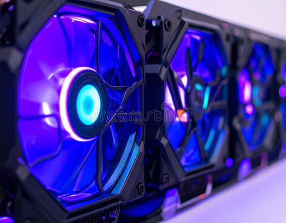 Gaming PC Cooling System with RGB Lighting Stock Illustration ...