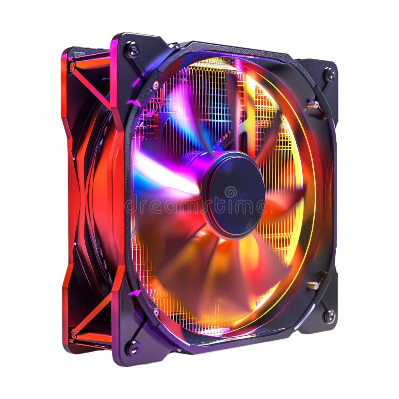 Gaming PC Fan with Neon Light on Transparent Background - Ai Generated ...