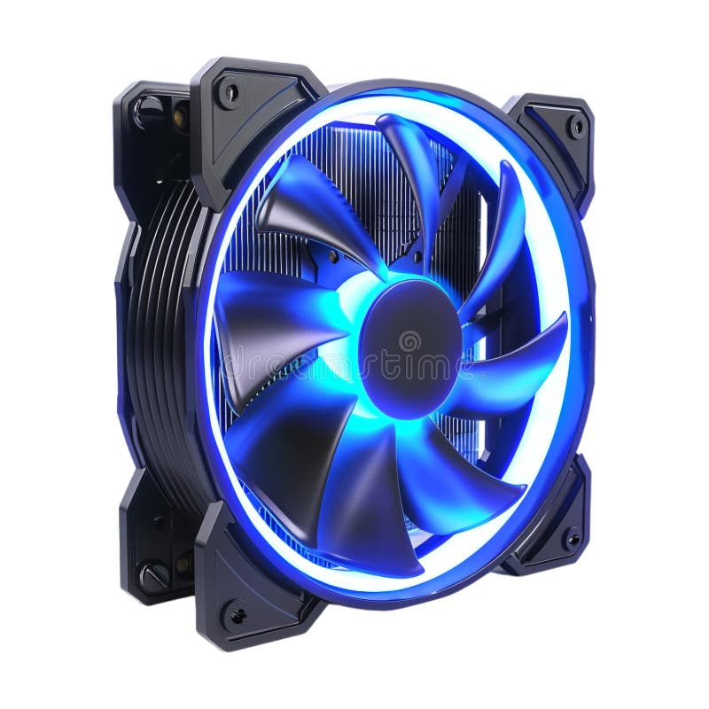 Gaming PC Fan with Neon Light on Transparent Background - Ai Generated ...