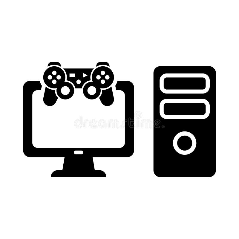 Gaming Pc Icon stock vector. Illustration of design - 308138828