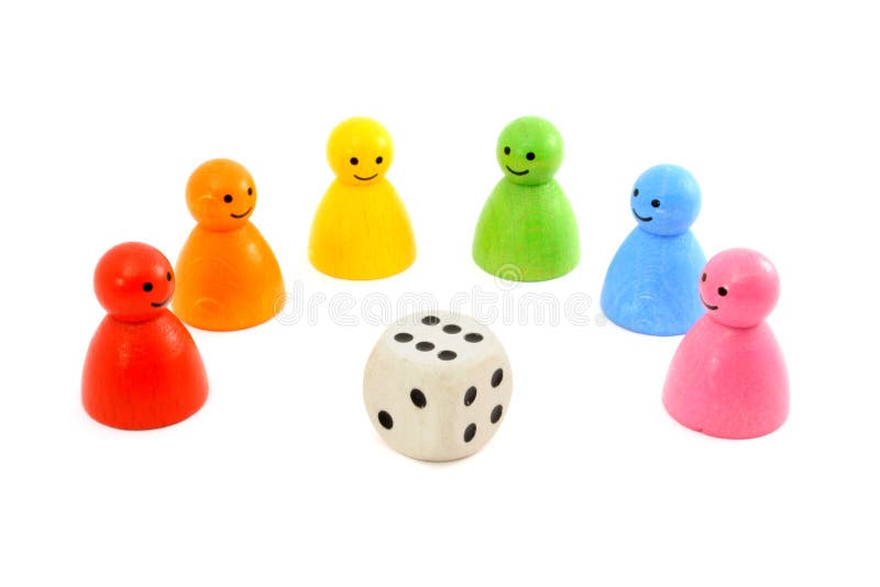 Board Game Figures and Dice Stock Image - Image of kids, background ...
