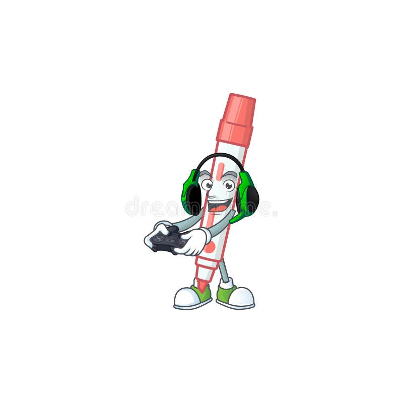 Gaming Red White Board Marker in Cartoon Stock Vector - Illustration of ...