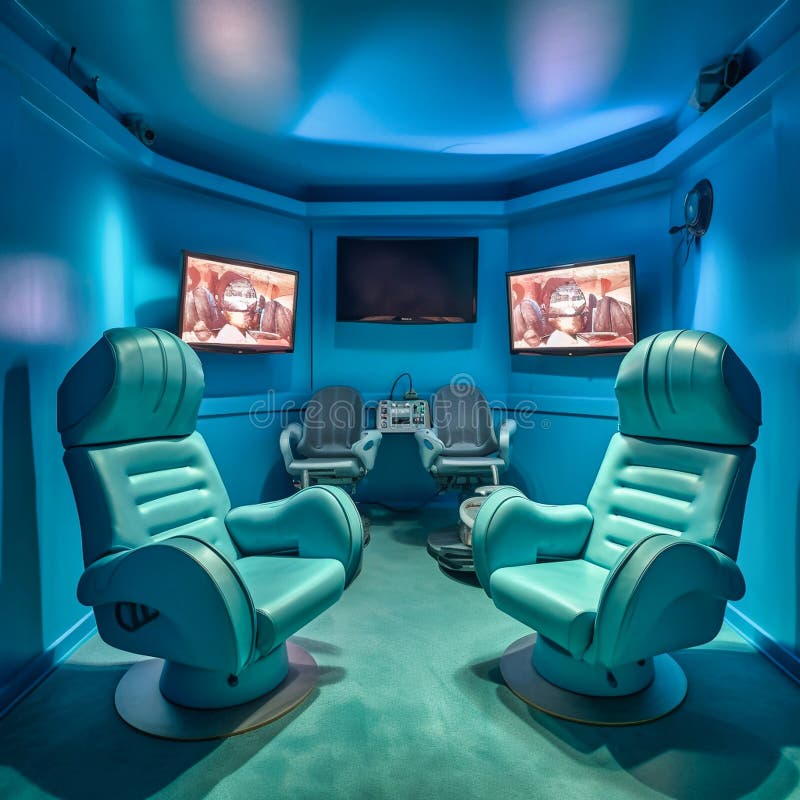 Gaming Room Using Two Game Chairs Cyan Blue Synthe, Generative AI Stock ...