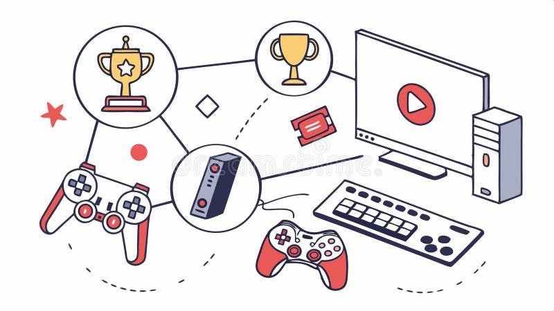 Gaming Setup with Console, Video Games, Entertainment System and Gaming ...