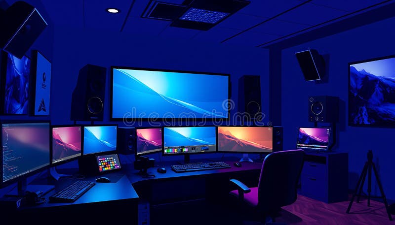 Gaming Setup Room, Multiple Screens, Computer Setup, and Gaming Space ...