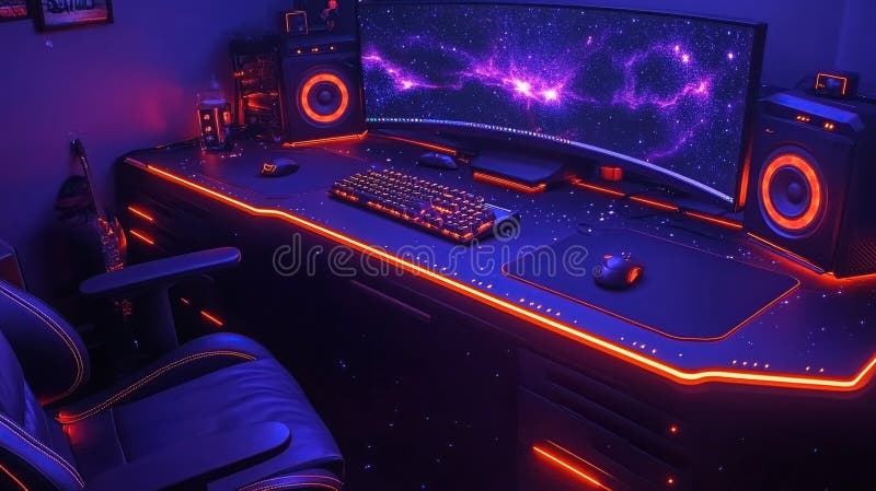 Curved Gaming Monitor Setup Stock Photos - Free & Royalty-Free Stock ...