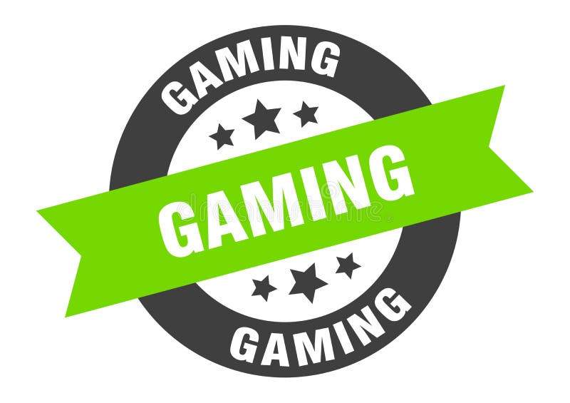 Gaming Sign. Round Ribbon Sticker. Isolated Tag Stock Vector ...