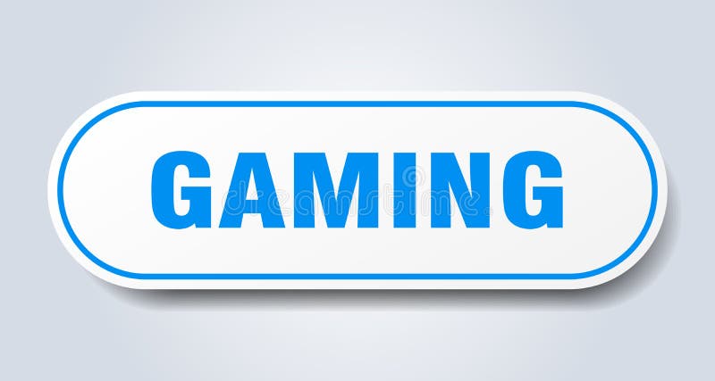 Gaming Sign. Rounded Isolated Button. White Sticker Stock Vector ...