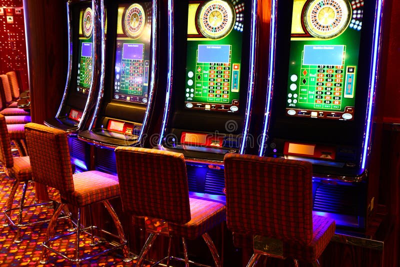 Gaming slot machines stock photo. Image of light, interior - 53428646