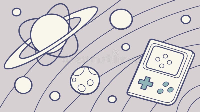 Gaming in Space: Console & Planets Vector Art, Vector Design Generative ...