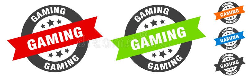 Gaming Stamp. Gaming Round Ribbon Sticker. Tag Stock Vector ...