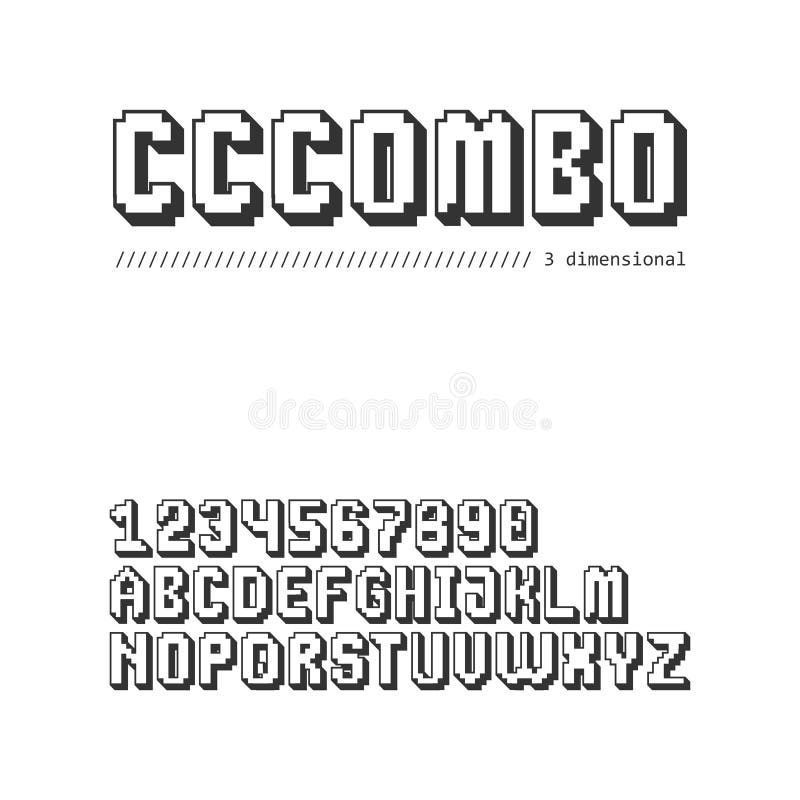 Pixel Vector Font Design, Stylized Like in 8-bit Games Stock Vector ...