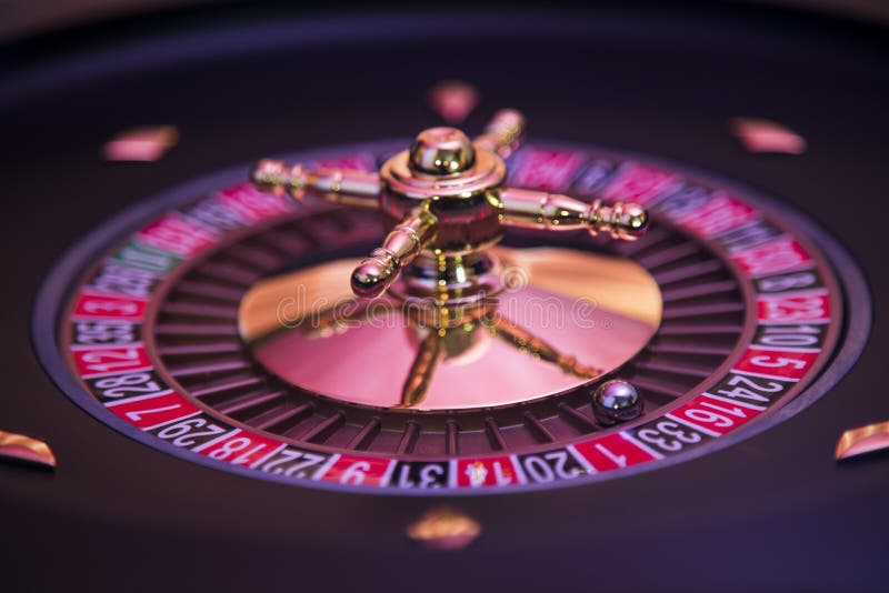 Gaming Table, Roulette Wheel in Motion Stock Image - Image of rich ...