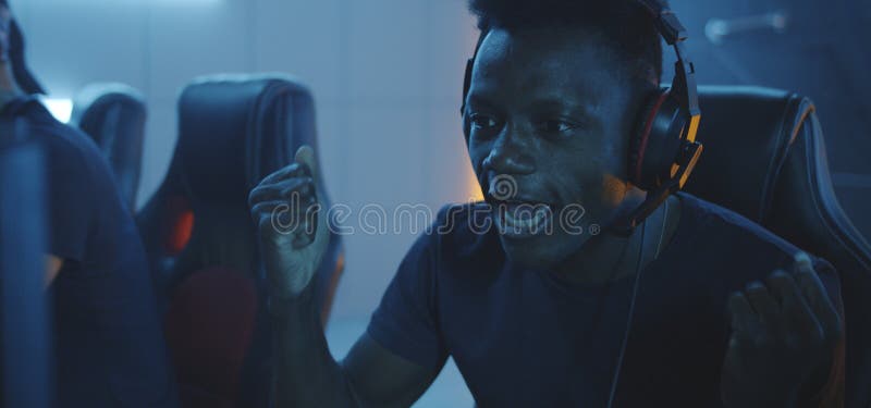 Gaming Team Winning a Match Stock Image - Image of tense, cheerful ...