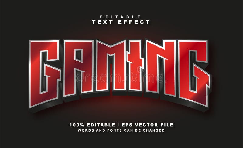Editable Gaming Text Effect Stock Vector - Illustration of lettering ...
