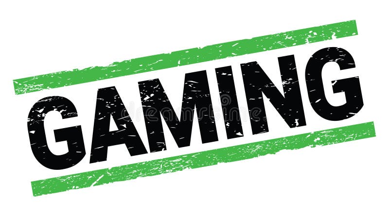 GAMING Text on Green Rectangle Stamp Sign Stock Illustration ...