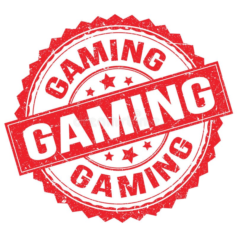GAMING Text on Red Round Stamp Sign Stock Illustration - Illustration ...