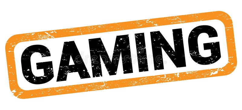 GAMING Text Written on Orange-black Rectangle Stamp Stock Illustration ...