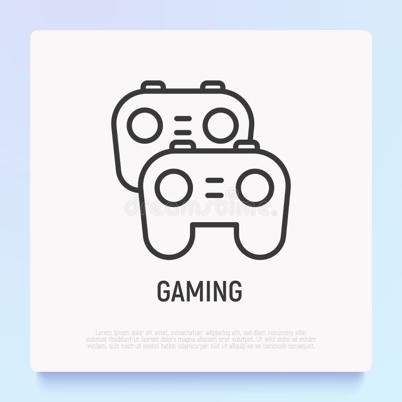 Gaming Thin Line Icon: Two Gamepads. Modern Vector Illustration, Logo ...