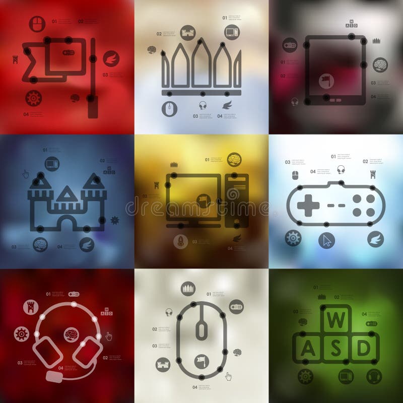 Gaming Timeline Infographics with Blurred Stock Vector - Illustration ... Gaming Timeline Infographics with Blurred Stock Vector - Illustration ...