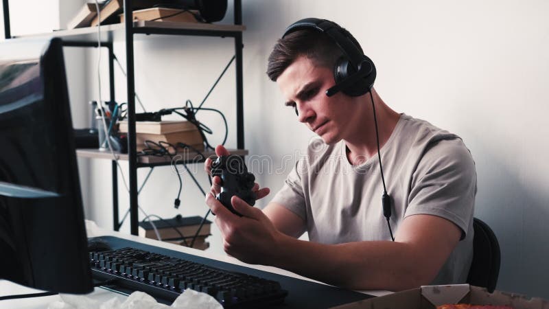 Gaming Tools Looking at Controller Loop New Gadget Stock Video - Video ...