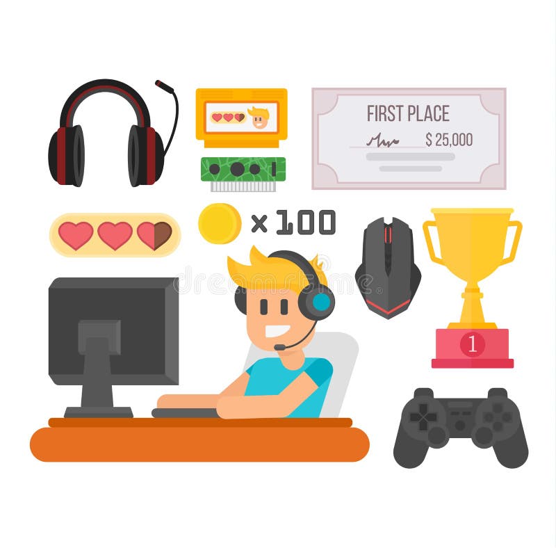 Gaming vector set. stock vector. Illustration of gaming - 81427351